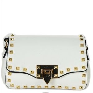 Alyssa | Bags | Alyssa Studded Crossbody Bag In White Nwt | Poshmark